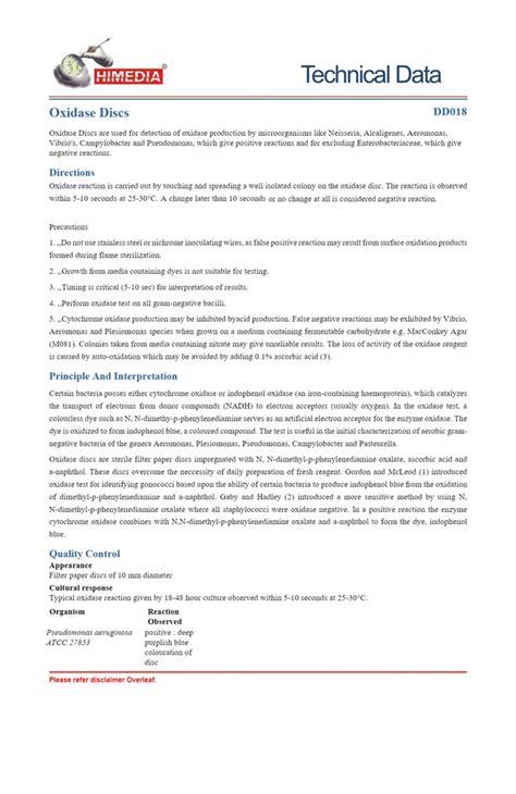 Oxidase 50 Discs At ₹ 270piece Amezcua Bio Disc In Jaipur Id