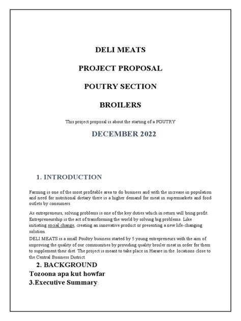 Broiler Project Pdf Poultry Broiler