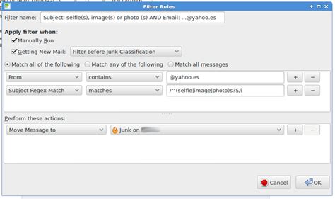 Imap Advanced Message Filter Rules In Mozilla Thunderbird Stack