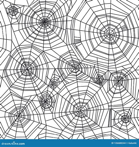 Abstract Spider Web Halloween Seamless Pattern Stock Vector