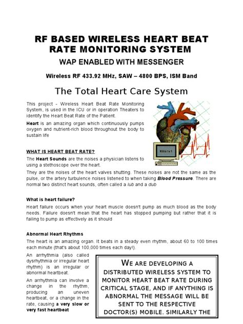 Heart Beat Rf Based Wireless Heart Beat Rate Monitoring System Heart Rate