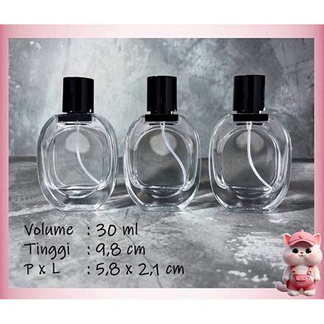 Jual N054 Botol Parfum 30ml Spray Kaca Tebal Oval Refillable Minyak