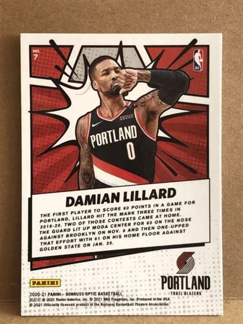 2020 21 PANINI DONRUSS Optique Damian Lillard My House Holo Prizm 7