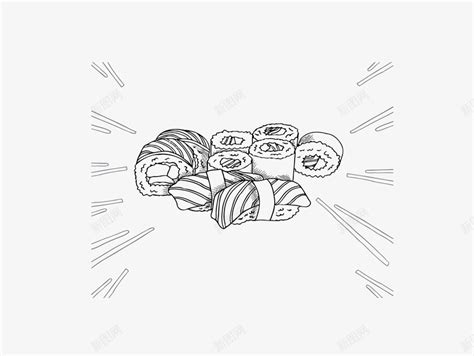 100种寿司简笔画 寿司海报手绘 大山谷图库