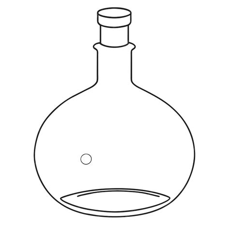 Flask Outline Vector Illustration Line Art Premium Ai Generated Vector