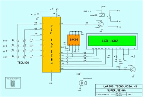 128 User Lcd Display Combination Lock Circuit Pic16f628 Electronics