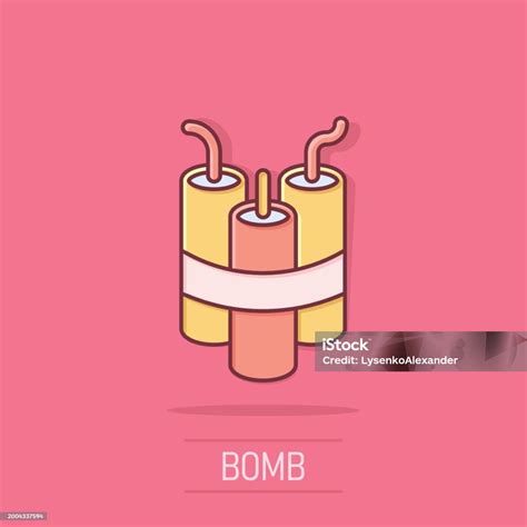 만화 스타일의 폭탄 아이콘입니다 고립된 배경에 다이너마이트 만화 벡터 그림입니다 C4 Tnt 스플래시 효과 비즈니스 컨셉 C4에