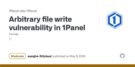 Arbitrary File Write Vulnerability In 1panel · Advisory · 1panel Dev1panel · Github