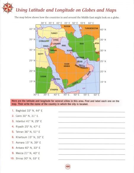 Map Skills Grade 7 Worksheets Library