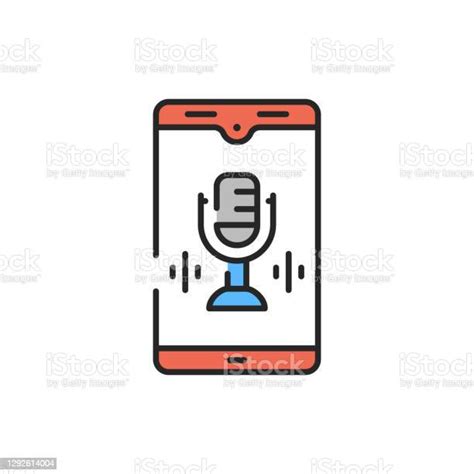 스마트폰 컬러 라인 아이콘의 스피커입니다 팟캐스팅 편집 가능한 스트로크 0명에 대한 스톡 벡터 아트 및 기타 이미지 0명