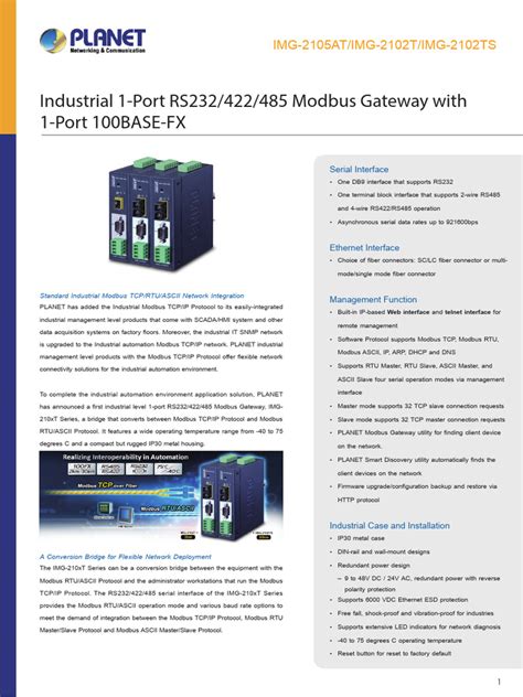 Gateway Planet Modbus Pdf Computer Network Networking Standards