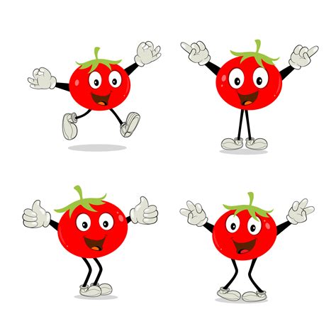 Tomato Character Cartoon Tomato With Many Expression Hand And Leg