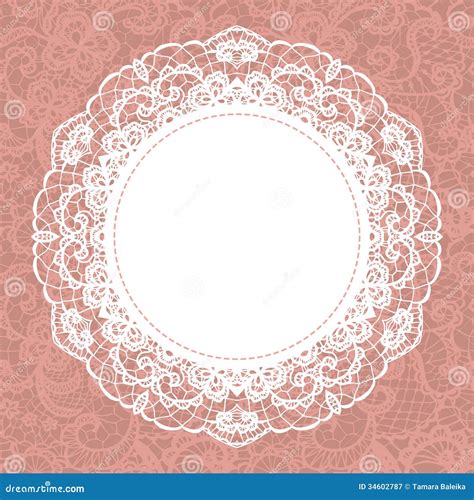 Elegant Doily On Lace Gentle Background Stock Vector Illustration Of