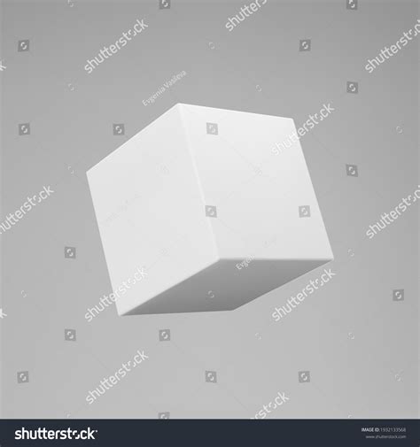White 3d Modeling Cube Perspective Isolated Stock Vector Royalty Free