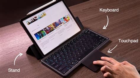 Skfp Combo Keyboard With Stand Foldable Touchpad For Ipad