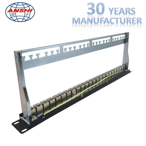 Anshi 19 Inch 1u 24 Ports Cat6a Stp Patch Panel