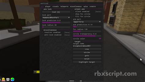 Da Hood Aim Lock Silent Aim Scripts RbxScript