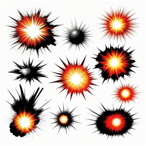 Blast Vector Set White Background Isolated A High Premium Ai