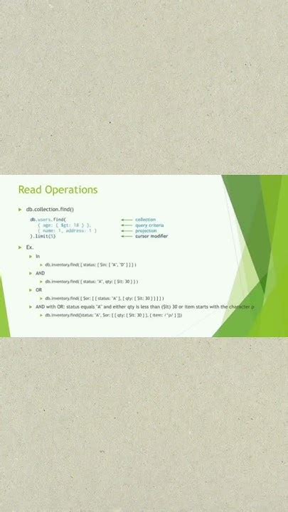 Mongodb Part 5 Read Operations Update Operations Delete Operations Trending Short Youtube