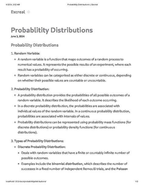 Probablitity Distributions Excreal Excreal Probablitity Distributions
