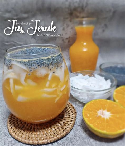 Resep Jus Jeruk Kelapa Muda Selasih Dari Limhenni