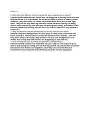 Module 8 Docx Module 11 1 Why Did Lyman Beecher Believe That Alcohol