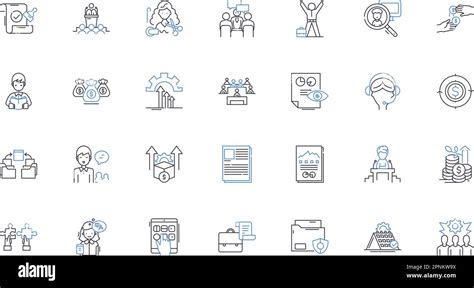 Team Maturation Line Icons Collection Progression Development Growth