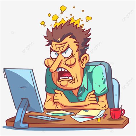 Frustrated Clipart Angry Cartoon With Angry Head Blowing And Head