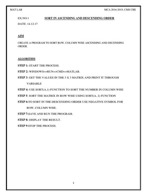 Matlab Final Download Free Pdf Matrix Mathematics Matlab