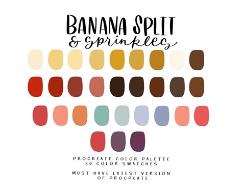 Banana Split And Sprinkles Procreate Palette Procreate Instant