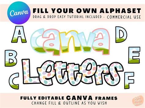 Fill Your Own CANVA Letters Drag And Drop Commercial Use PDF To PNG