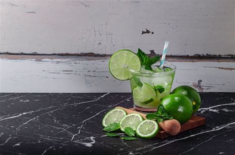 Premium Photo Brazilian Caipirinha Typical Brazilian Cocktail Made With Lemon Cachaça And Sugar