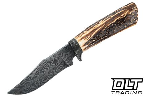 Wa Surls One Off Feather Damascus Flat Ground Sambar Stag