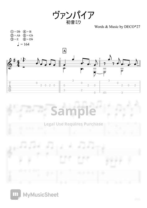 Deco27 The Vampire Fingerstyle Sheets By U3danchou