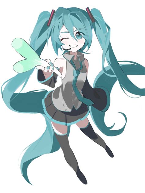Safebooru 1girl Aqua Eyes Aqua Hair Detached Sleeves Hatsune Miku