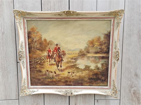 Hans Riedmann 1913 1991 LoveČtÍ Psi A Jezdeci Na KonÍch Olej Aukro