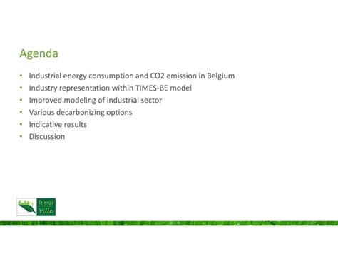 Representing Industrial Decarbonization Options In Times Belgium Model