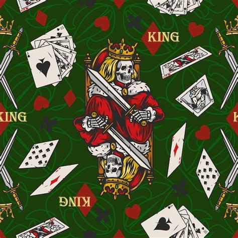 Premium Vector Playing Cards Colorful Seamless Pattern