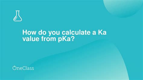 How do you calculate a Ka value from pKa? - YouTube