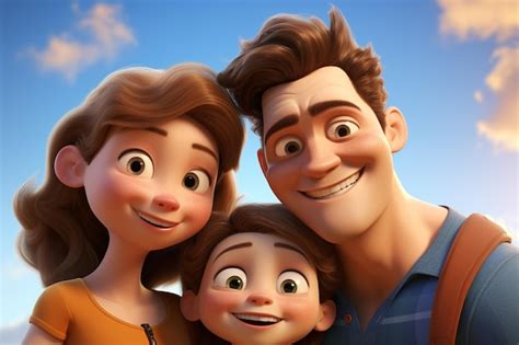 Retrato De Una Familia Feliz Imagen Premium Generada Con Ia