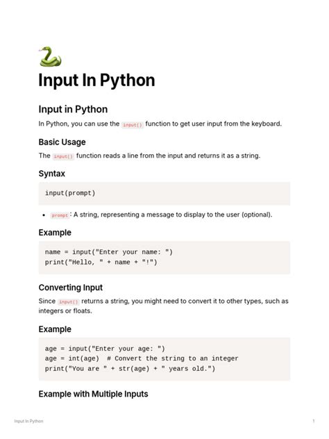 Input In Python Pdf