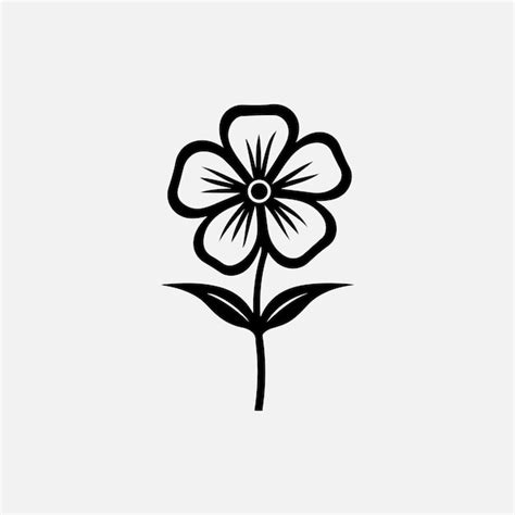 Flor Icono Vector Logo Blanco Y Negro Vector Premium