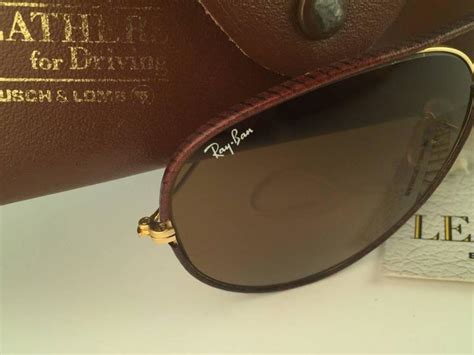 New Vintage Ray Ban Leathers Aviator Tobacco Brown 62mm Bandl Sunglasses