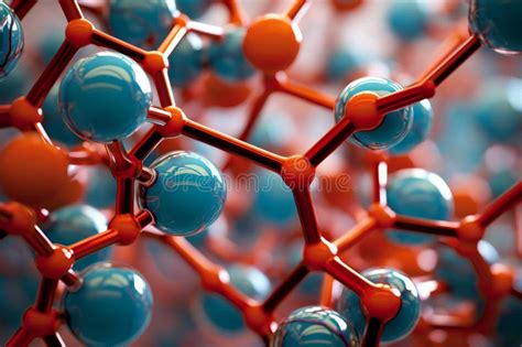 Detailed 3d Illustration Of A Molecular Structure With Spherical Atoms