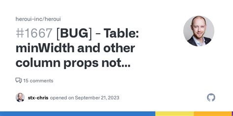 Bug Table Minwidth And Other Column Props Not Recognized · Issue
