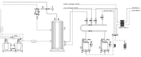 Pool Heat Exchanger Heating System Piping Diagram AutoCAD DWG File