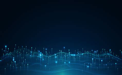 빅 데이터 시각화 개념 파란색 배경에 동적 웨이브 입자의 물결 음악에 대한 스톡 벡터 아트 및 기타 이미지 음악 3차원 형태 다운로드 Istock