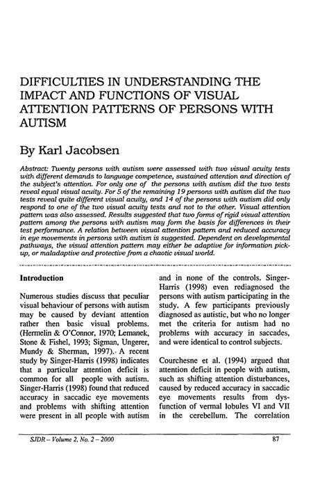 Pdf Difficulties In Understanding The Impact And Functions Of Visual Attention Patterns Of