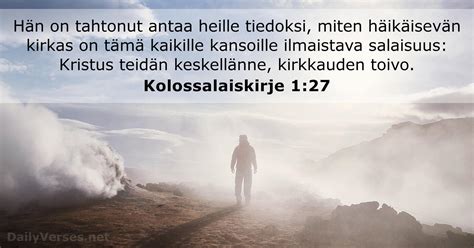 13 helmikuuta 2023 Päivän Raamatun jae Kolossalaiskirje 1 27