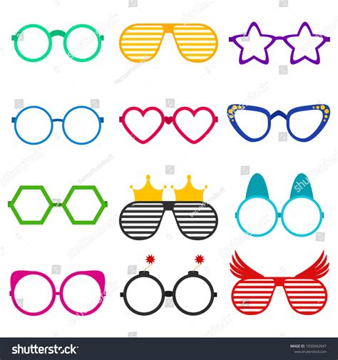 Vector Party Sunglasses Eyeglasses Set Funny Stock Vector Royalty Free